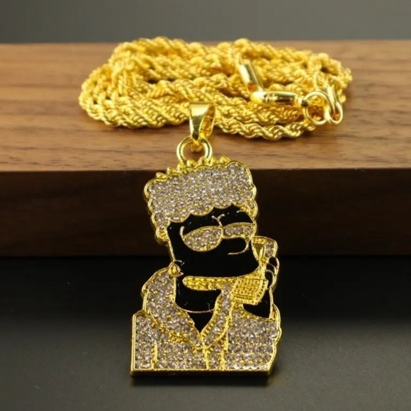 Accessories | Brand New Bart Simpson Men Pendant And Chain Necklace ...